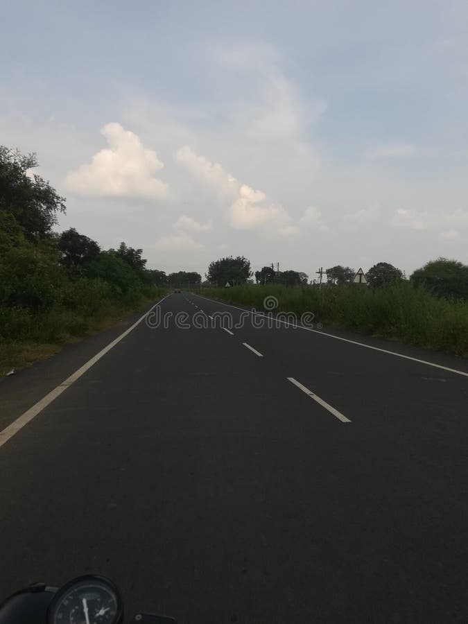 The Beautiful Highway with Green Place Stock Image - Image of street ...