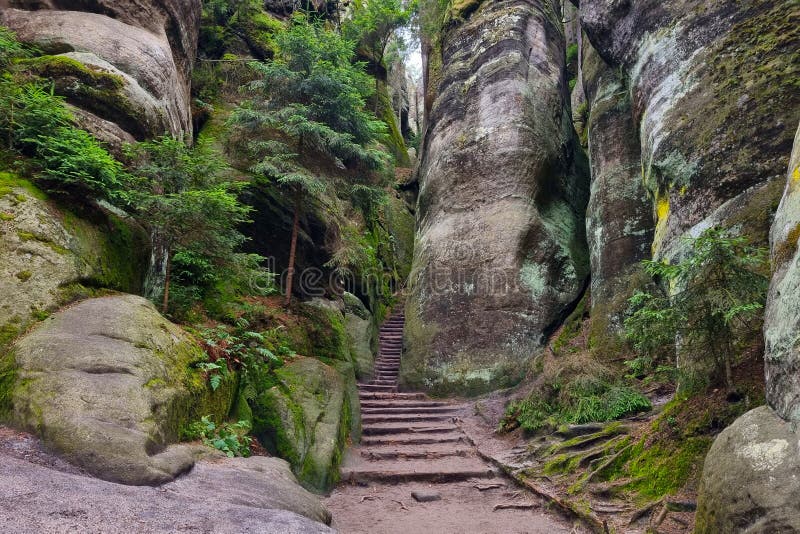 Beautiful Hiking Trail in the Mountains. the Rocks of the Mountains in ...