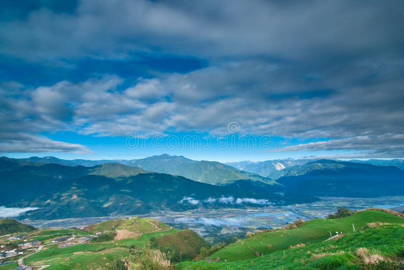 Beautiful Hill Covered with Spring Colours Stock Photo - Image of ...