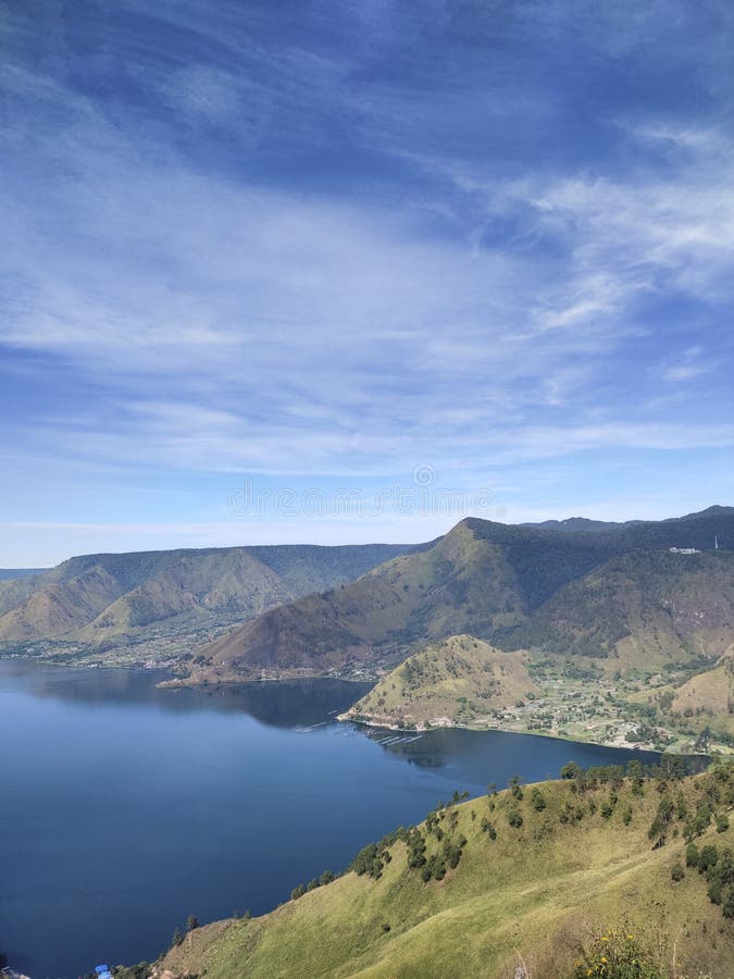 Beautiful Hills Surround the Lake Stock Image - Image of area, lined ...