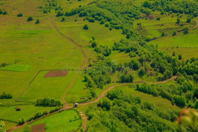 Beautiful Hilly Green Landscape Stock Image - Image of nature, aerial ...
