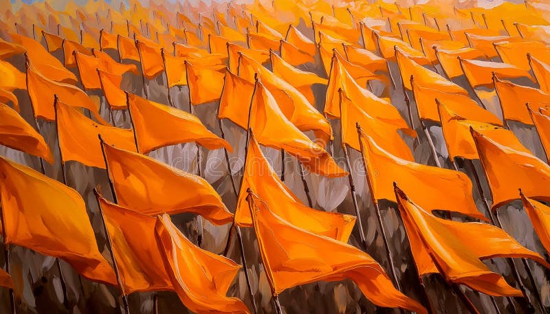 Orange Hindu Flags Vector Illustration. Bhagwa Flags Icon Stock Vector ...