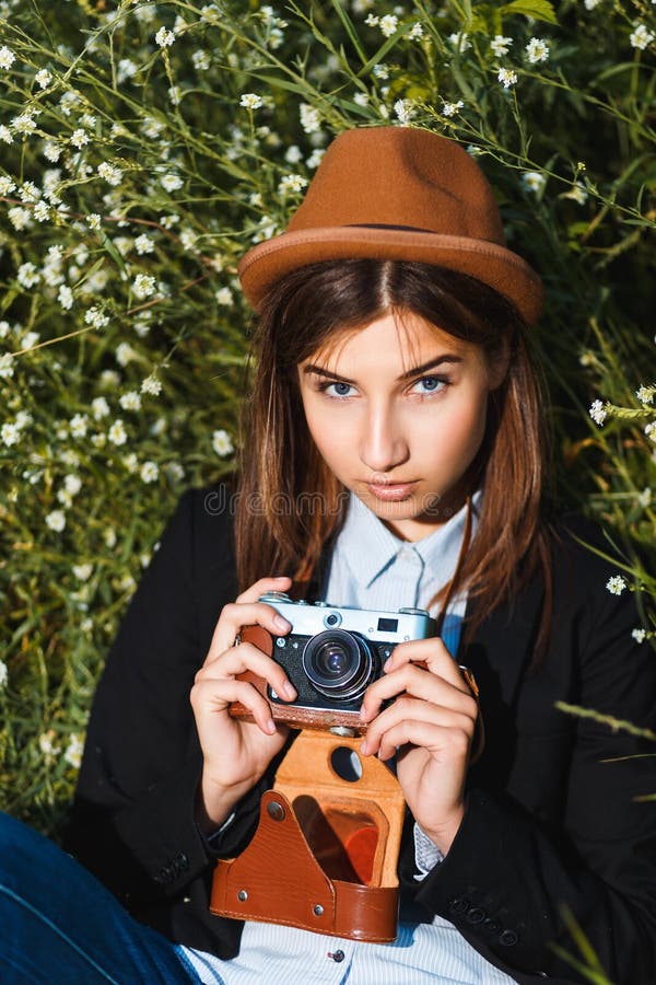 Beautiful Hipster Girl Shooting Stock Image - Image of clothes, camera ... Beautiful Hipster Girl Shooting Stock Image - Image of clothes, camera ...