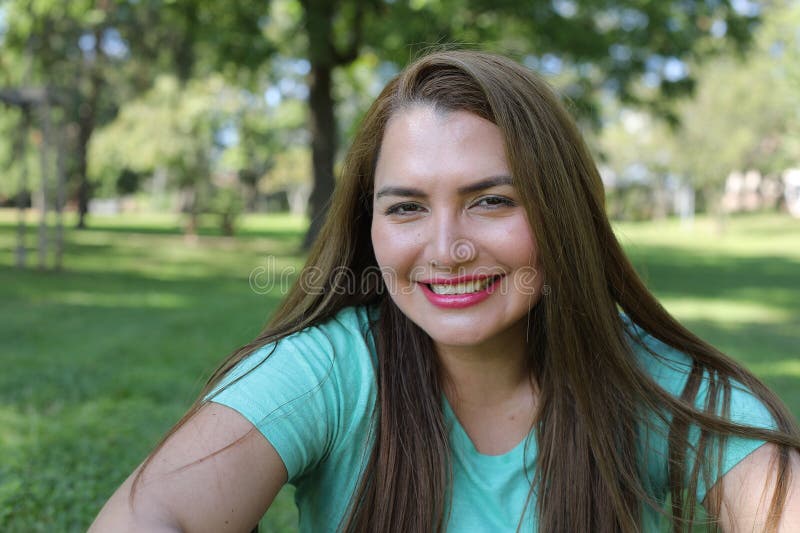 Beautiful Hispanic Woman Head Shot Stock Photo - Image of fashion ...