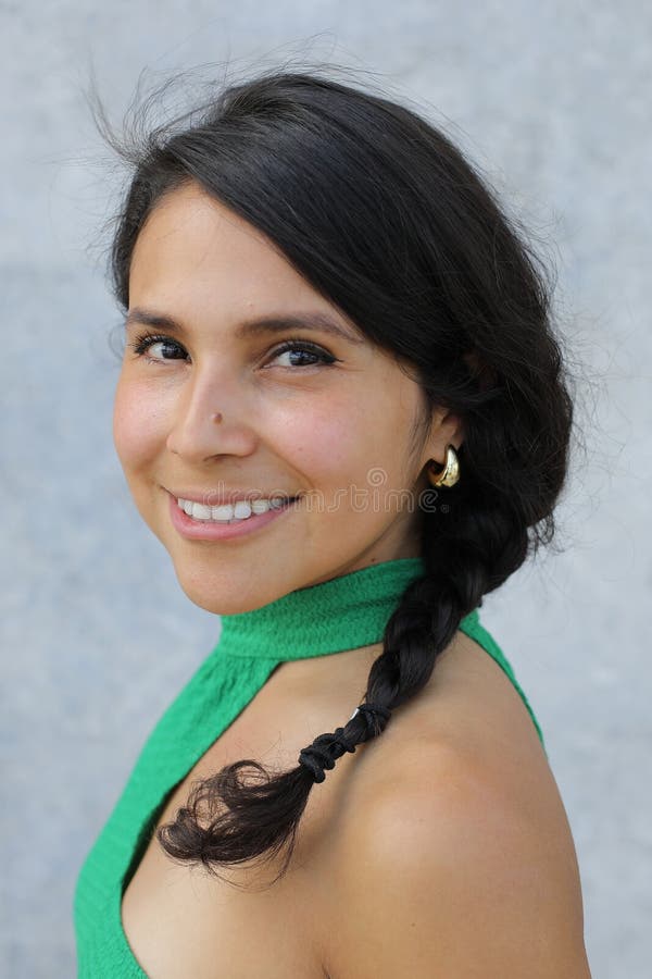 Beautiful Hispanic Woman Posing in Studio Stock Photo - Image of ...
