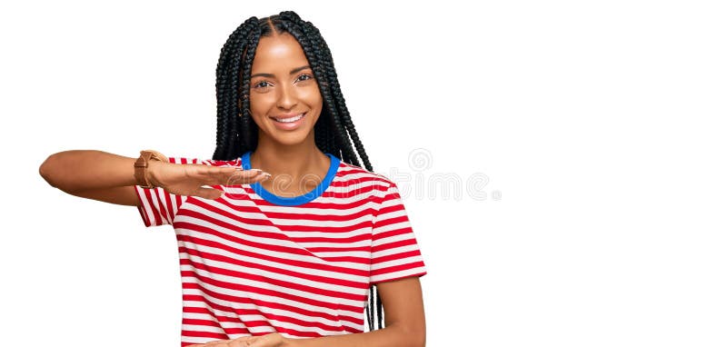 Beautiful Hispanic Woman Wearing Casual Clothes Gesturing With Hands