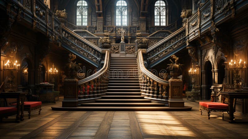 Beautiful Historic Building Inside Staircase Stock Image - Image of ...