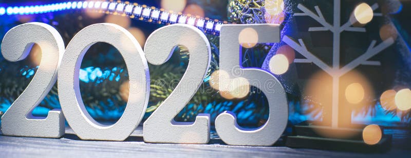 Beautiful Holiday Web Banner Happy New Year 2025 Stock Image - Image of ...