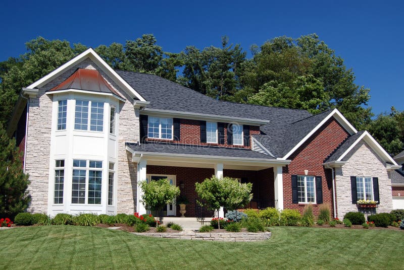 New home stock image. Image of luxury, columns, pristine - 2189185