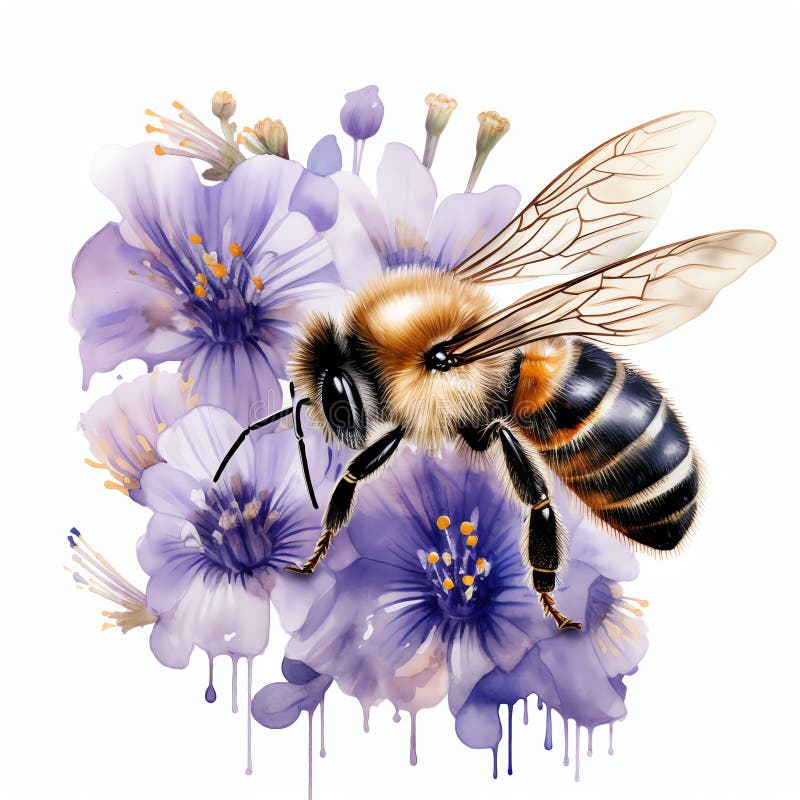 Beautiful Honey Bee Clipart Illustration Stock Illustration ...