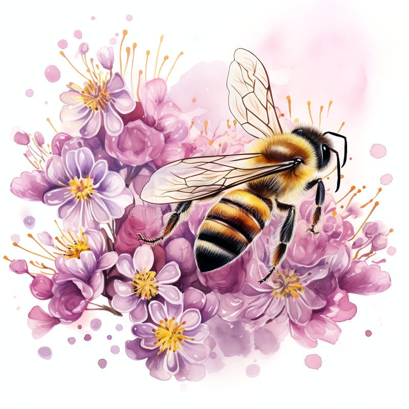 Beautiful Honey Bee Clipart Illustration Stock Illustration ...