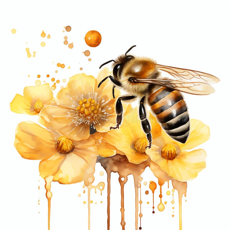Beautiful Honey Bee Clipart Illustration Stock Illustration ...