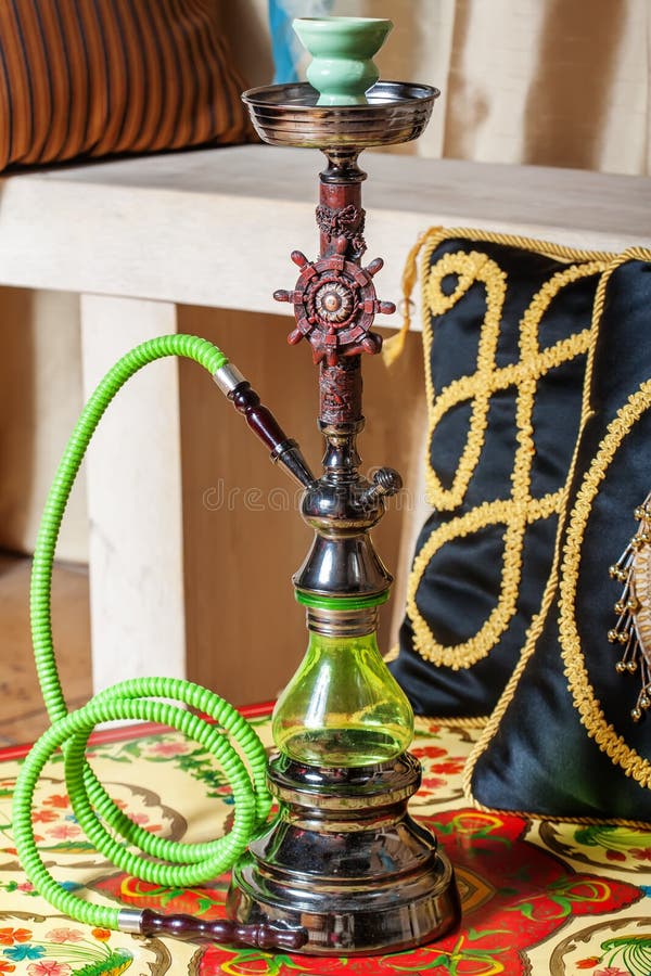 Beautiful Hookah Standing on a Table in the Eastern Interior Stock ...