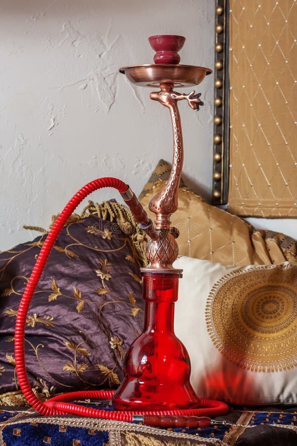 Beautiful Hookah Standing on a Table in the Eastern Interior Stock ...