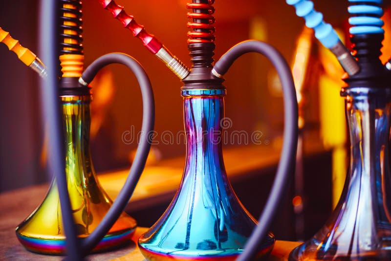Hookahs are on the Table in the Nightclub Stock Photo - Image of design ...