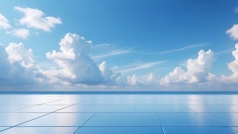 Beautiful Horizon Blue Sky with Subtle Clouds Background and Empty ...