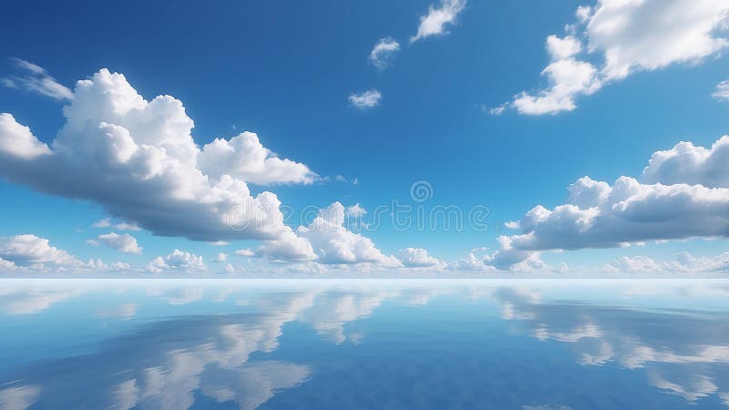 Beautiful Horizon Blue Sky with Subtle Clouds Background and Empty ...