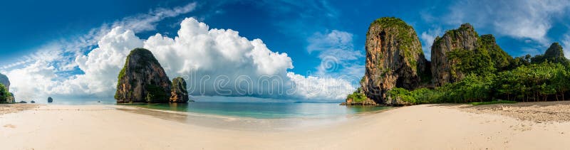 Beautiful Horizontal Panorama of Thailand Beach Stock Image - Image of ...
