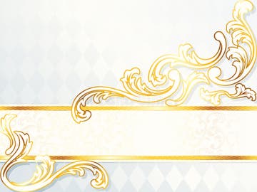 Beautiful Horizontal Rococo Wedding Banner Stock Vector - Illustration ...