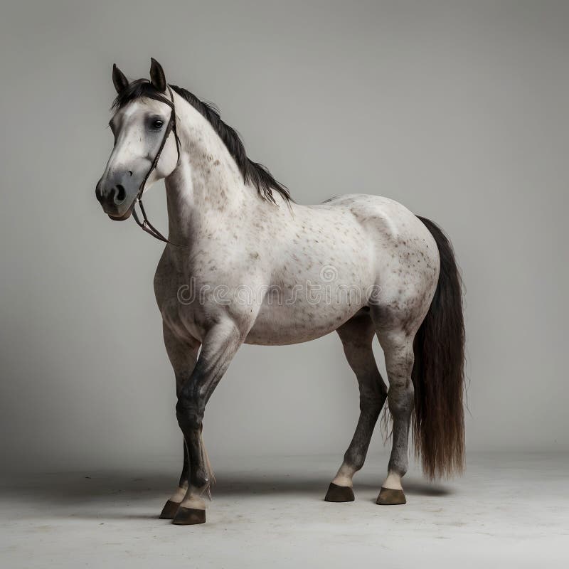A Beautiful Horse Stand with White Background Stock Illustration ...