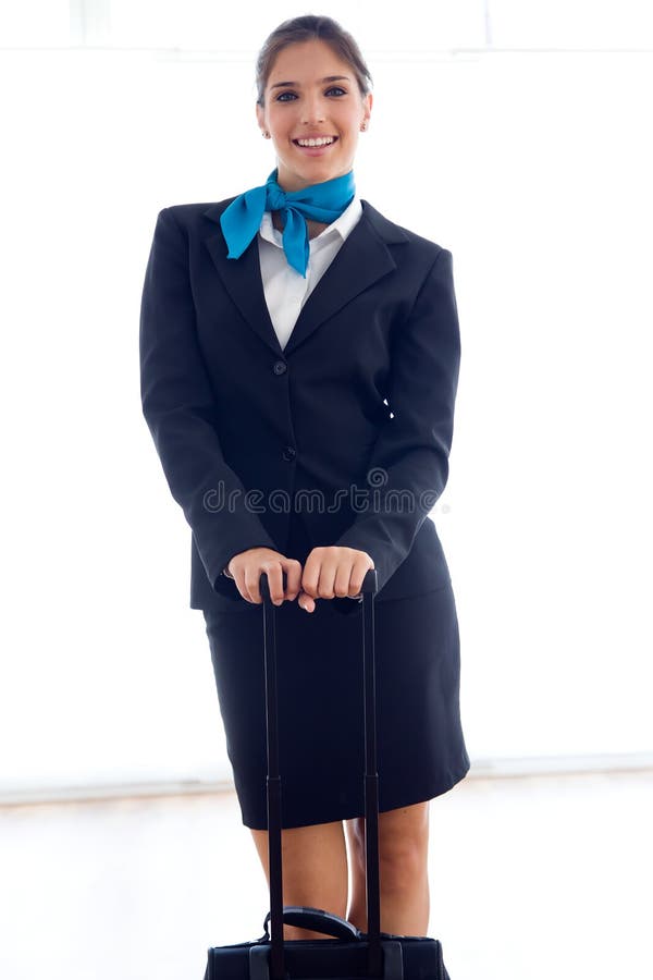 Beautiful Hostess Looking at Camera. Stock Image - Image of looking ...
