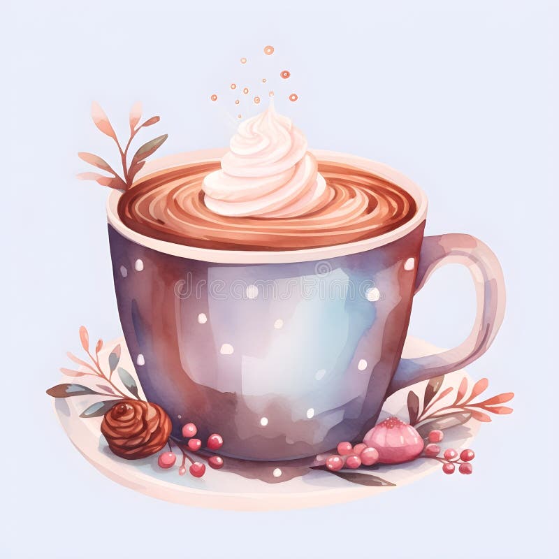 Beautiful Hot Chocolate Cup in Chocolate World Clipart Illustration ...