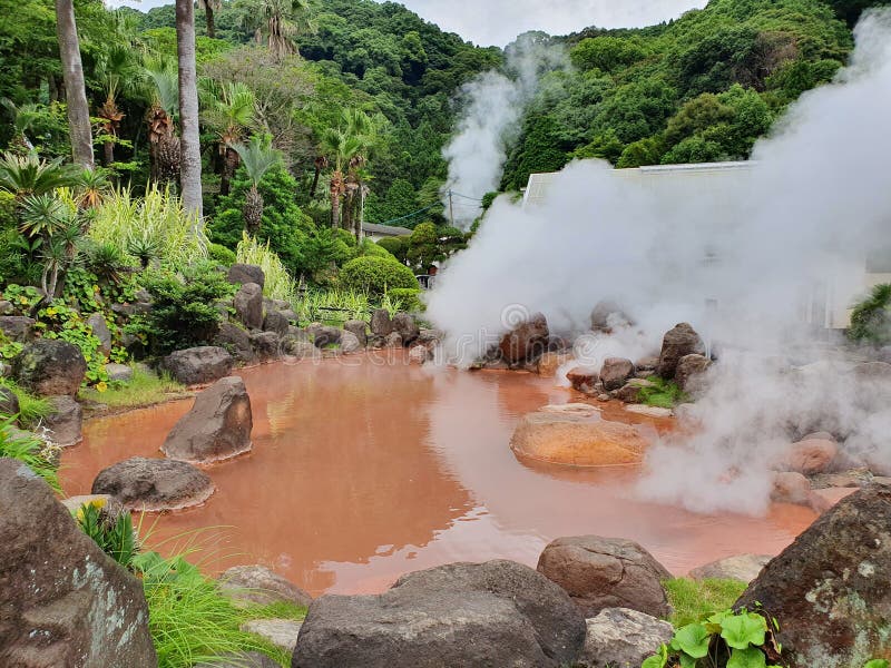 Hot spring in the forest stock image. Image of asia - 158205933