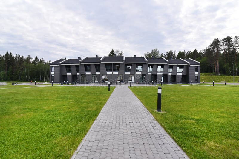 Beautiful Hotel in the Forest Stock Image - Image of lawn, facade ...