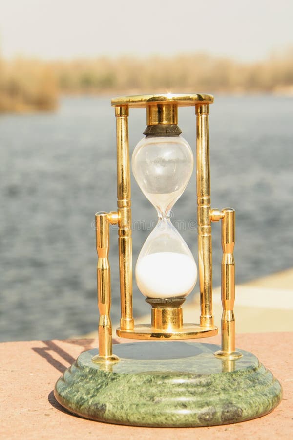 Beautiful Hourglass on the Background of Nature Stock Photo - Image of ...