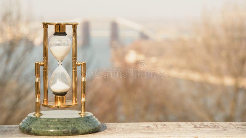 Beautiful Hourglass on the Background of Nature Stock Photo - Image of ...