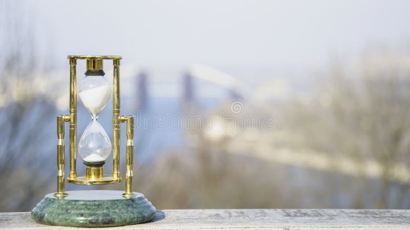 Beautiful Hourglass on the Background of Nature Stock Image - Image of ...