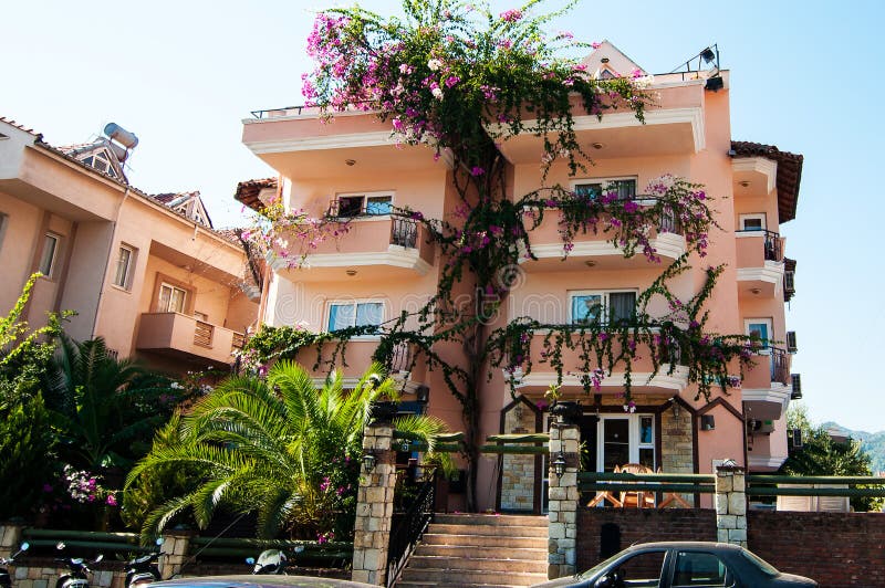 Beautiful House in Colors in Turkey. Stock Image - Image of building ...