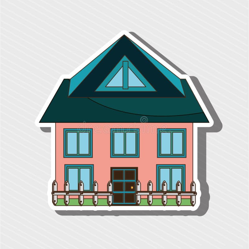 Beautiful House Exterior Design Stock Illustration - Illustration of ...