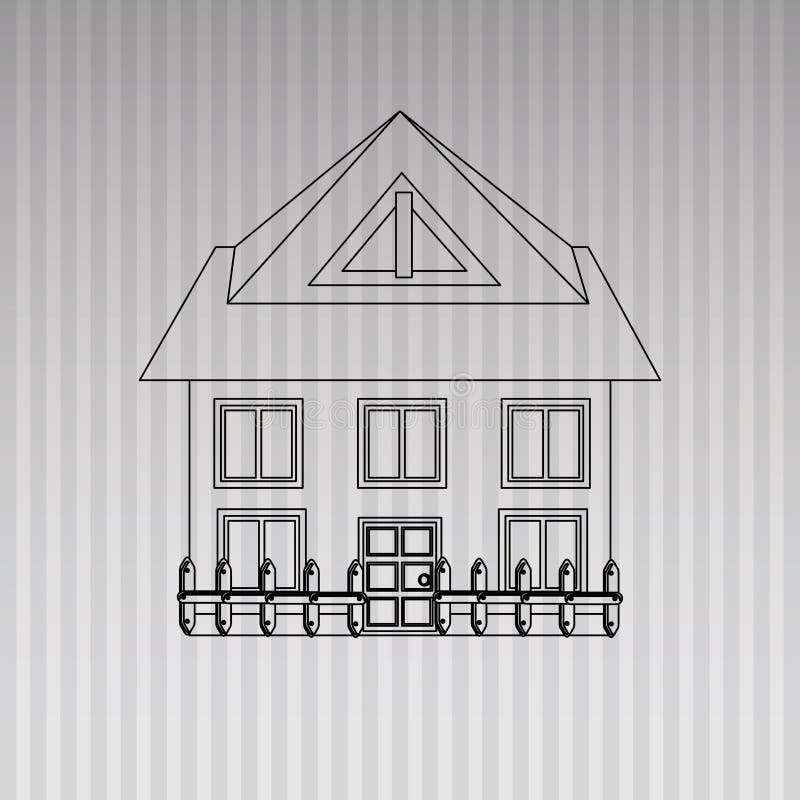 Beautiful House Exterior Design Stock Illustration - Illustration of ...