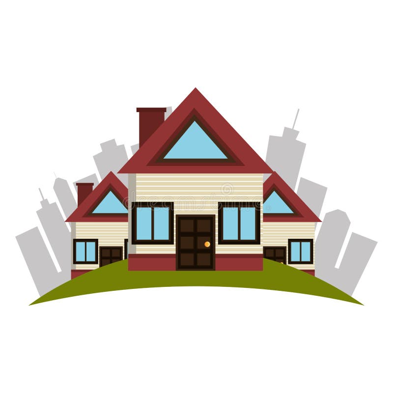 Beautiful House Exterior Icon Stock Vector - Illustration of graphic ...