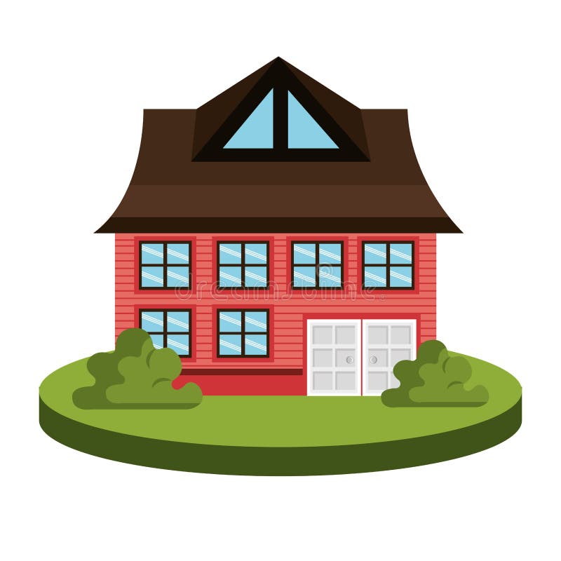 Beautiful House Exterior Icon Stock Vector - Illustration of real ...