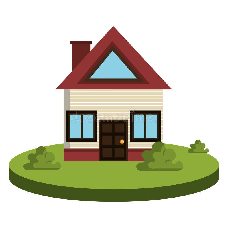 Beautiful House Exterior Icon Stock Vector - Illustration of shape ...