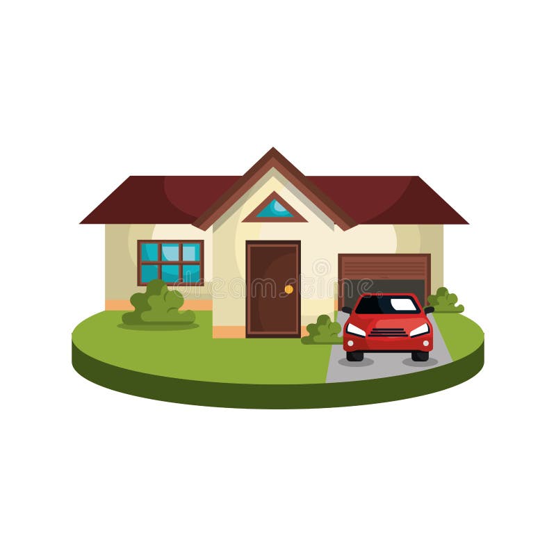 Beautiful House Exterior Icon Stock Vector - Illustration of vector ...