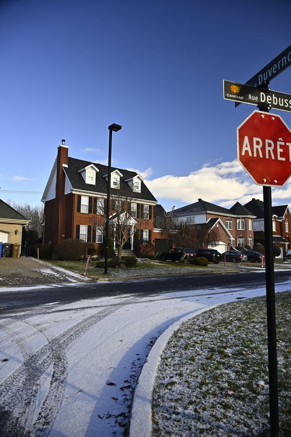 Beautiful House, Montreal, Canada and Street Stock Image - Image of ...