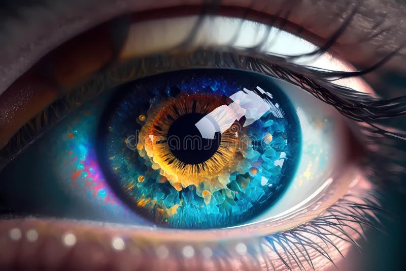 Beautiful Human Eye in Close Range. Generative Ai Design Stock ...