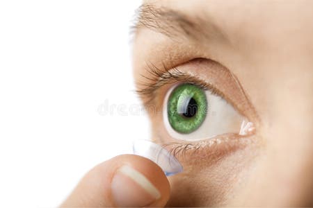 Beautiful Human Eye and Contact Lens Isolated Stock Image - Image of ...