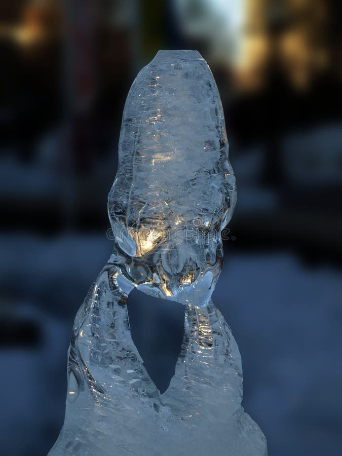 A Beautiful Ice Carving before Sunset, on, Canada Stock Image - Image ...