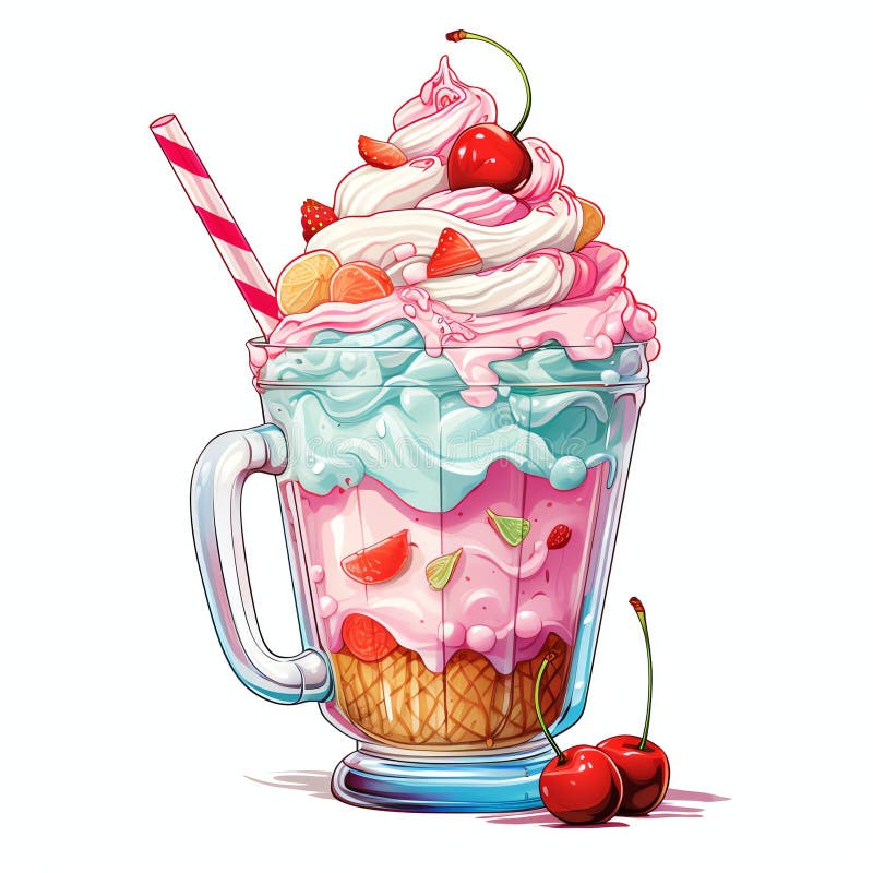 Beautiful Ice Cream Float Clipart Illustration Stock Illustration ...