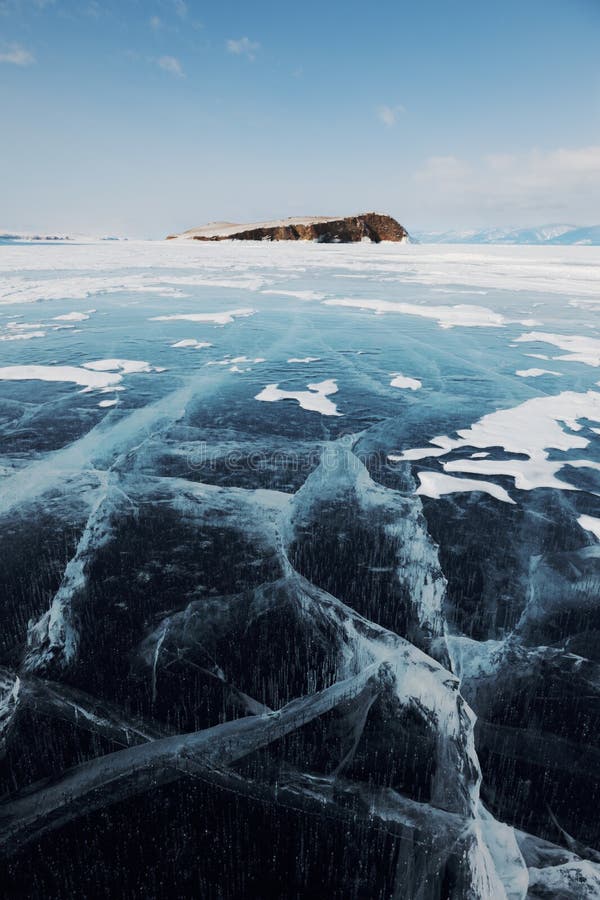 Beautiful Ice of Lake Baikal Stock Image - Image of nature, texture ...