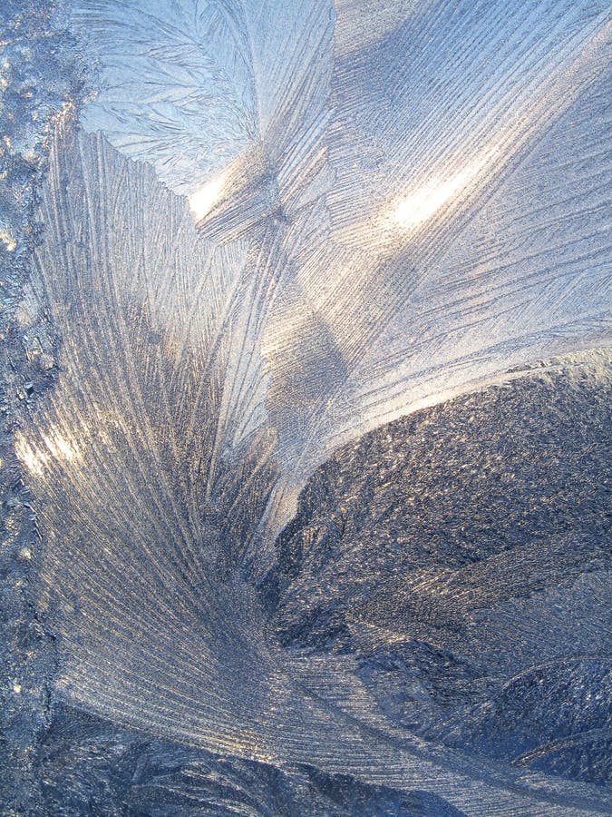 Beautiful Ice Pattern and Sunlight Stock Photo - Image of frost ...