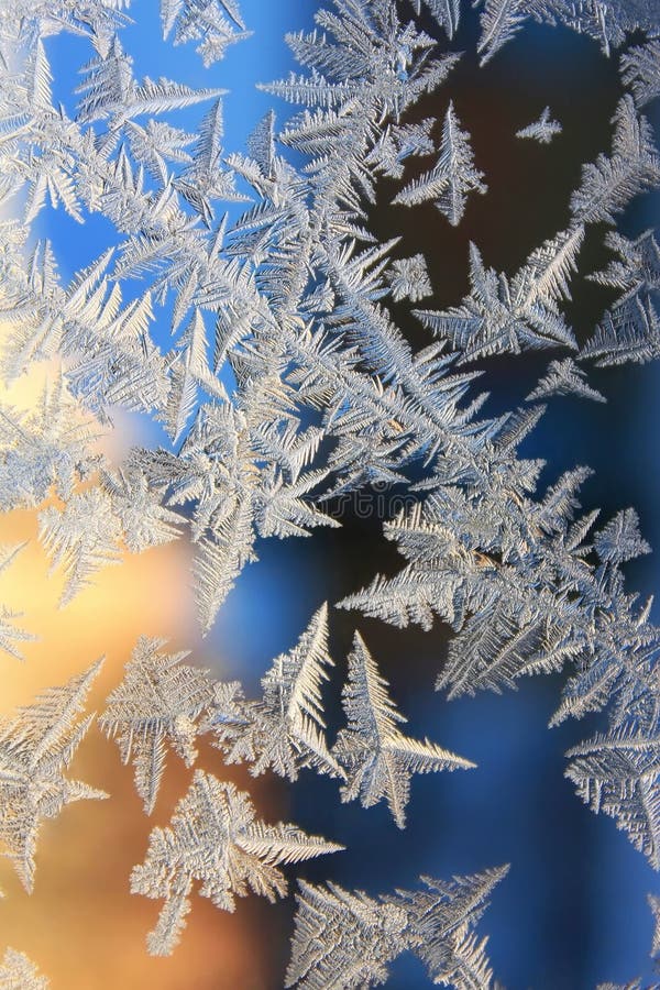Beautiful Ice Pattern on Winter Glass, Natural Texture. Stock Photo ...