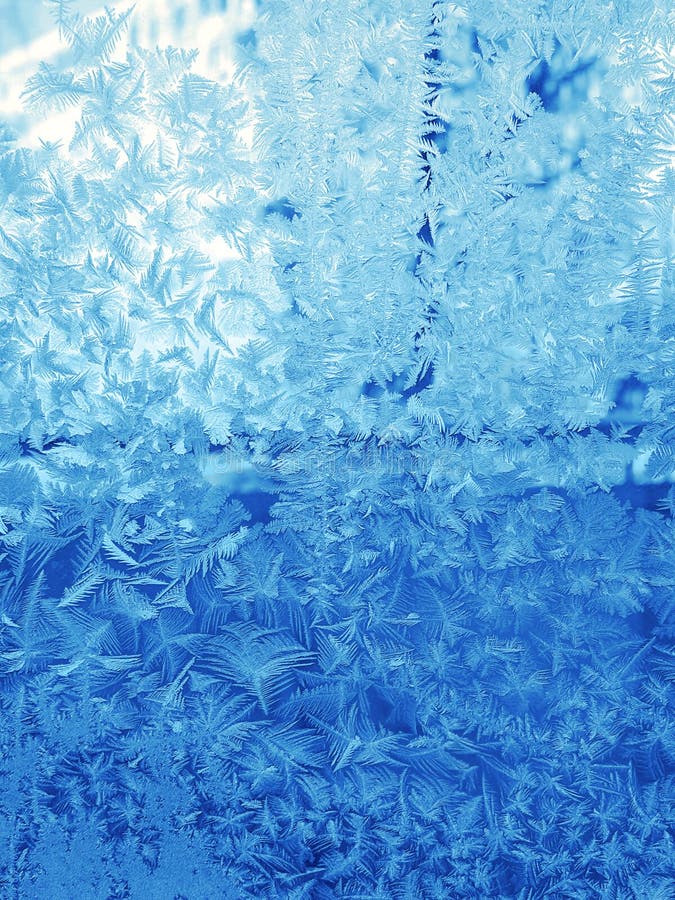 Beautiful Ice Pattern on Winter Window Glass Stock Image - Image of ...