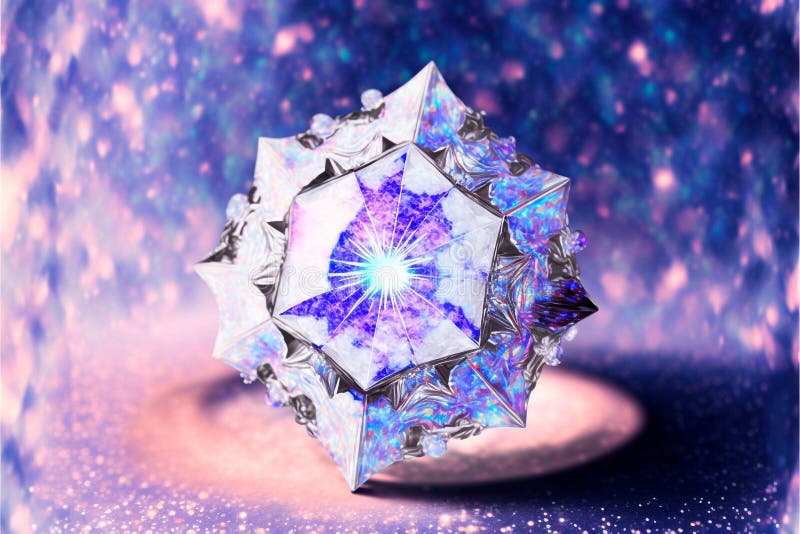 Beautiful Ice Ring with a Crystal Inside Stock Illustration ...