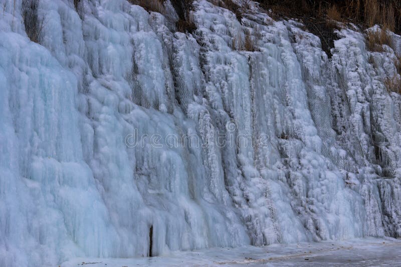 Beautiful Ice Structures of a Frozen Waterfall, Pretty Icicles Forming ...