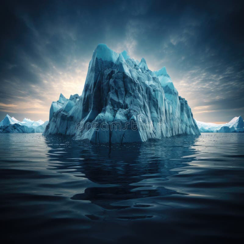 Beautiful Iceberg with a Hidden Mountain in the Sea with a View ... Beautiful Iceberg with a Hidden Mountain in the Sea with a View ...